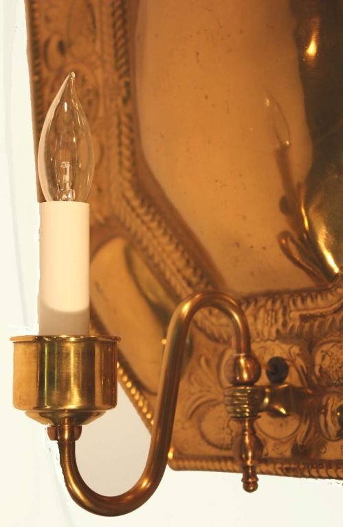 Pair of Octagonal Embossed Brass Reflectors – Grand Central Inc