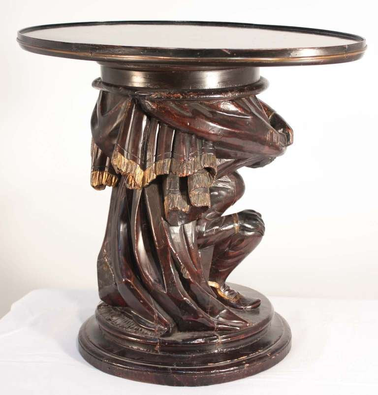Pair of Venetian Carved and Painted Blackamoor Tables – Grand Central Inc